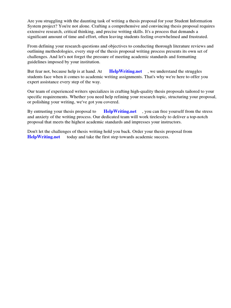 Student Information System Thesis Proposal | PDF | Thesis | Expert