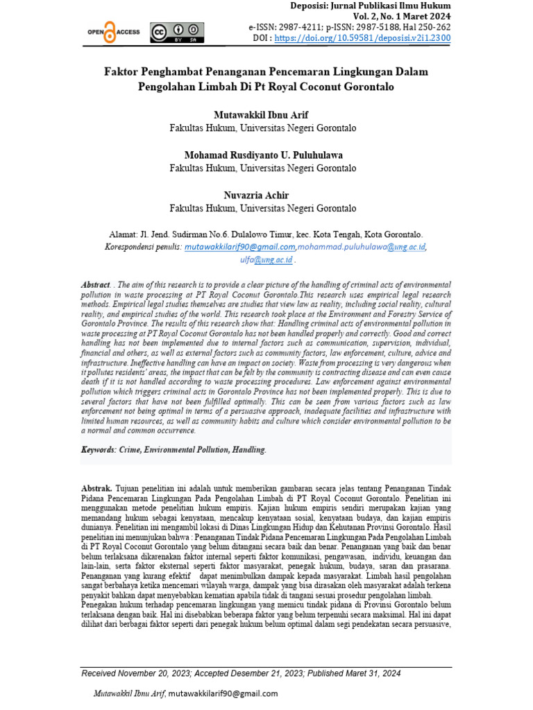 Hukum & Limbah: Tantangan Gorontalo | PDF | Social Science | Self-Improvement