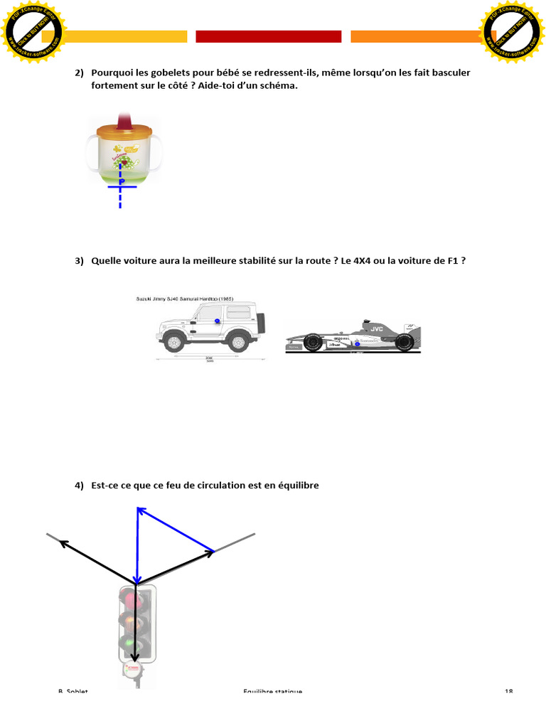 Équilibre statique et stabilité des objets | PDF