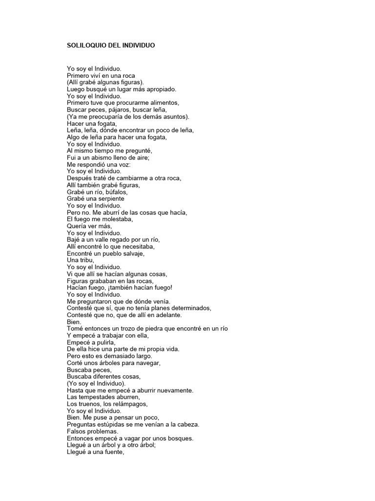 SOLILOQUIO DEL INDIVIDUO | PDF