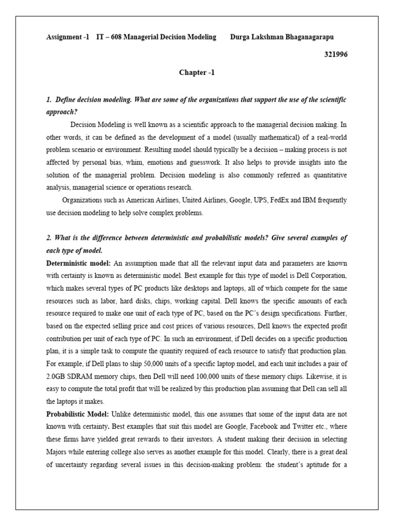 Discussion Questions Chapter 1 and 2 | PDF | Mathematical Optimization | Sensitivity Analysis