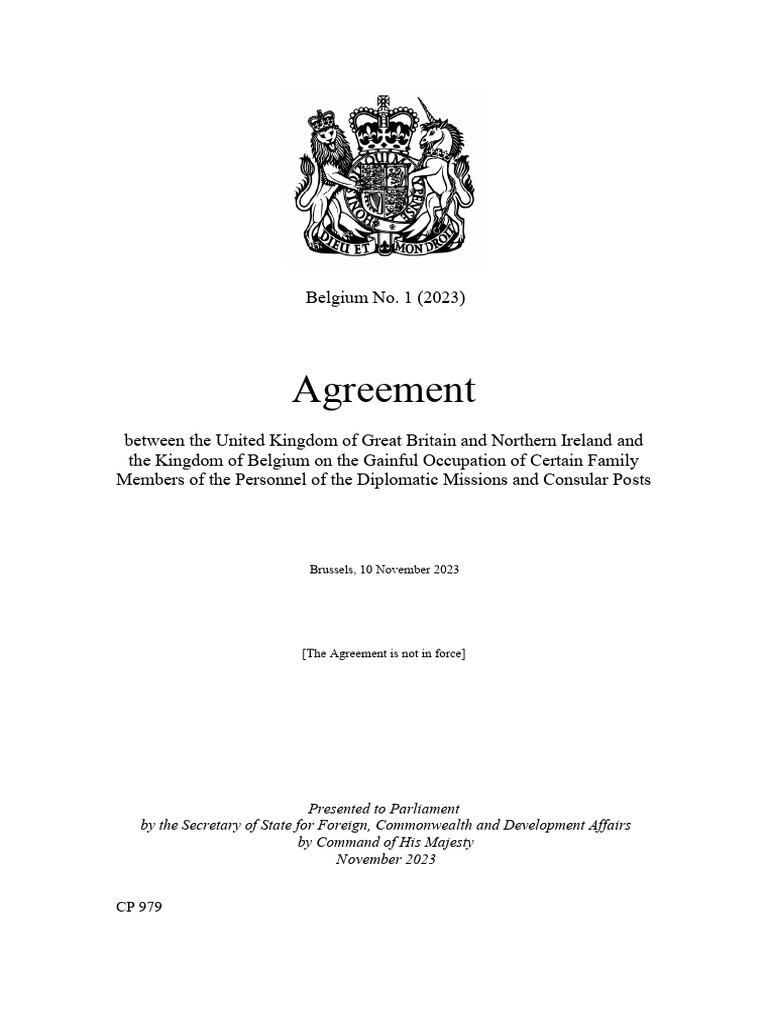 CS Belgium 1.2023 UK Belgium Agreement Gainful Occupation Family ...