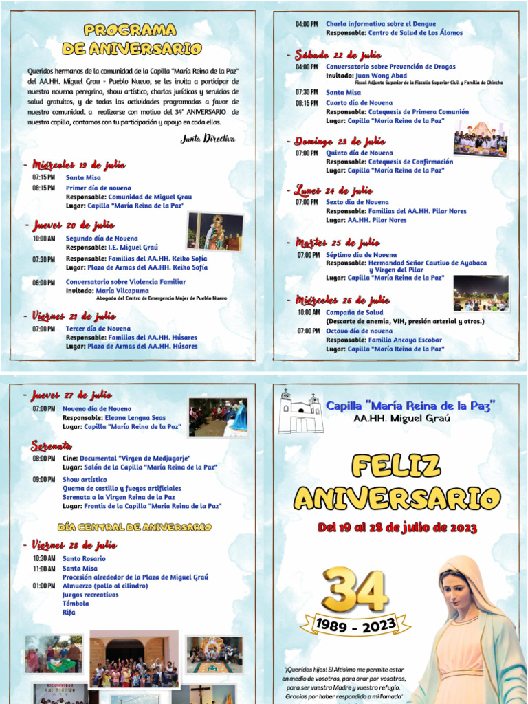 Programa de Aniversario | PDF