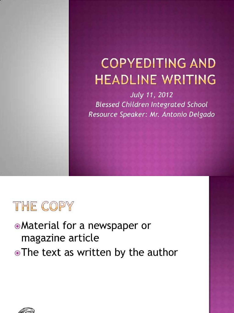 PDF Campus Journalism Copyreading and Headline Writing - Compress | PDF
