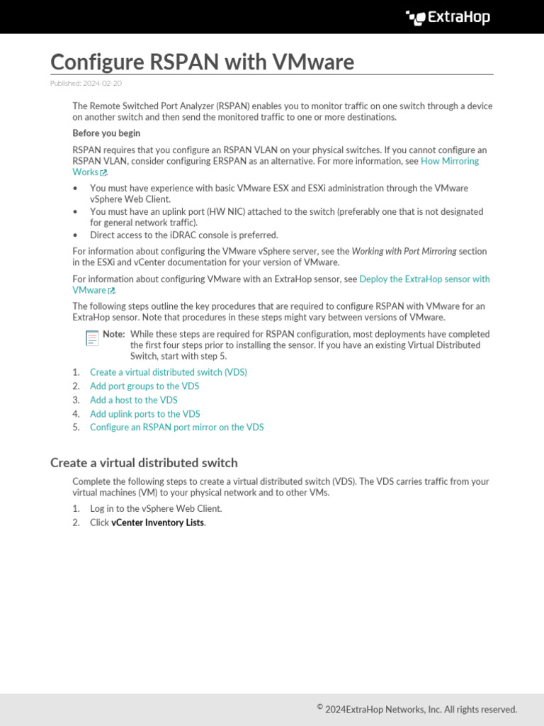 Configure Rspan Vmware | PDF | System Software | Data Transmission