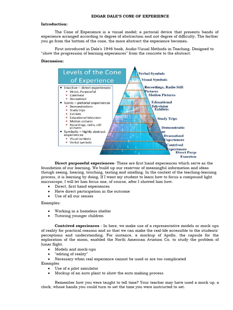 Cone of Experience | PDF | Experience | Cognitive Science