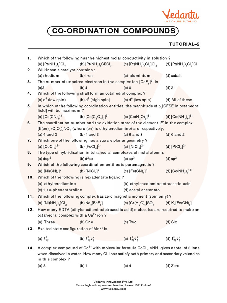 Coordination Compounds-T-2 | PDF