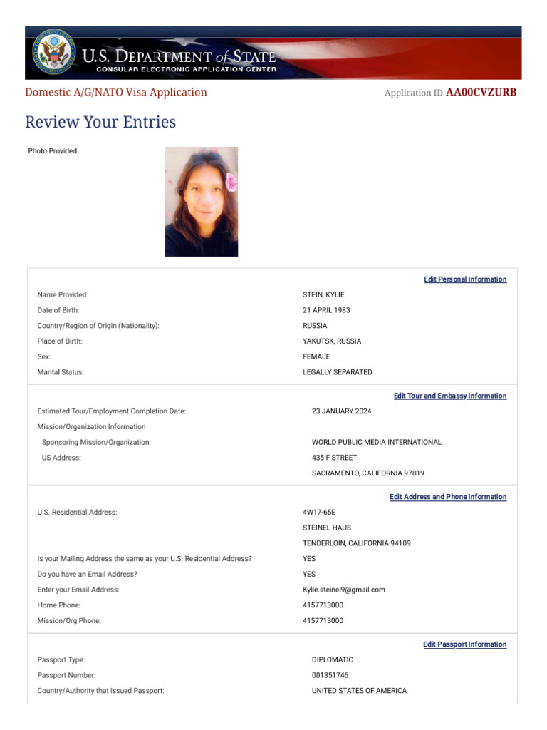 A - G - Nato - Review Your Entries | PDF | Identity Document | Travel Visa