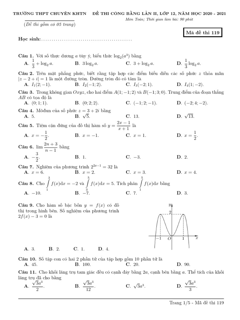Đề thi CBII - 2021 | PDF