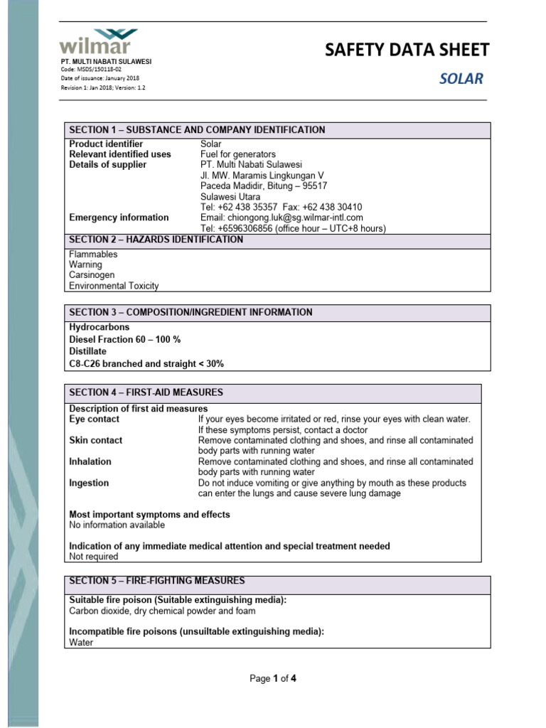 Msds Solar | PDF
