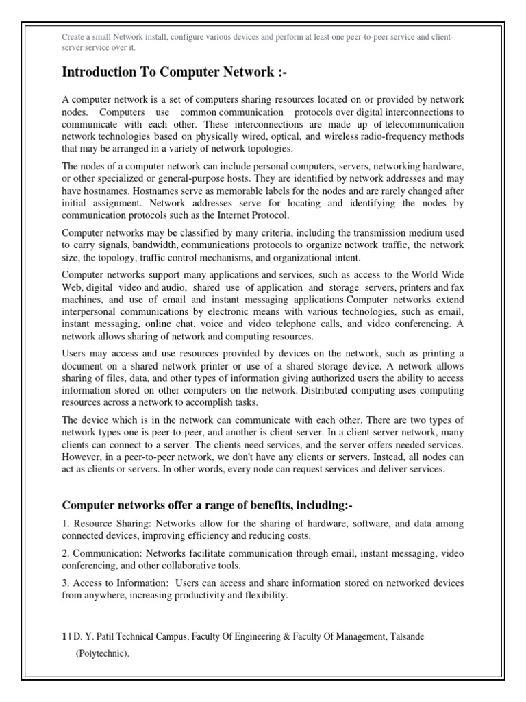 Microproject DCC | PDF | Peer To Peer | Client–Server Model