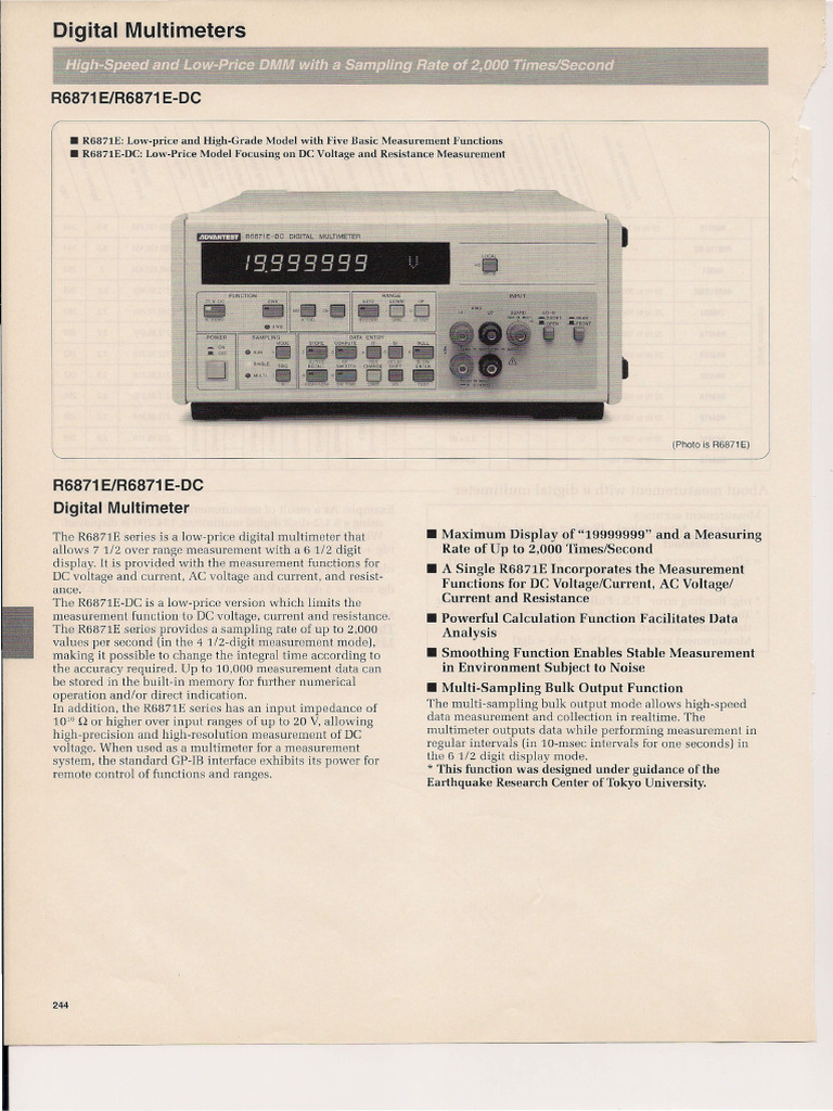 ADVANTEST R6871E-R6871E-DCcatalog-1 | PDF | Electrical Engineering ...