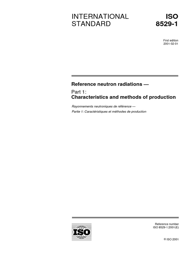 Iso 8529-1 | PDF | Neutron | Nuclear Reaction