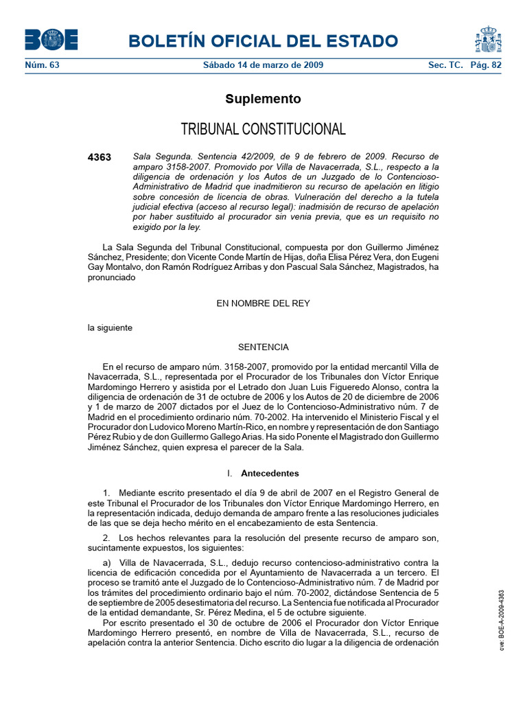 Boe A 2009 4363 | PDF | Apelación | Sentencia (ley)