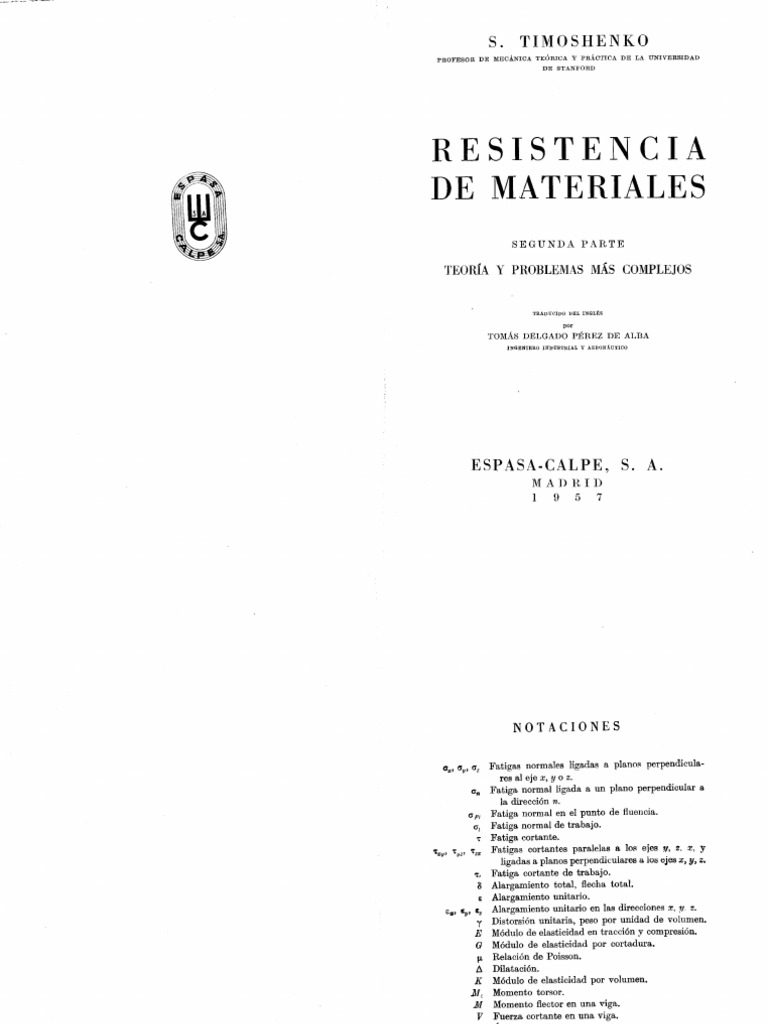 LIBRO Resistencia de Materiales (Timoshenko) Tomo-II | PDF