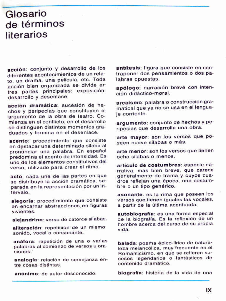 Glosario de Términos Literarios | PDF