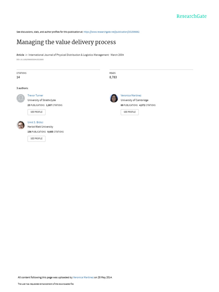 Managing The Value Delivery Process | PDF | Business Process | Life ...