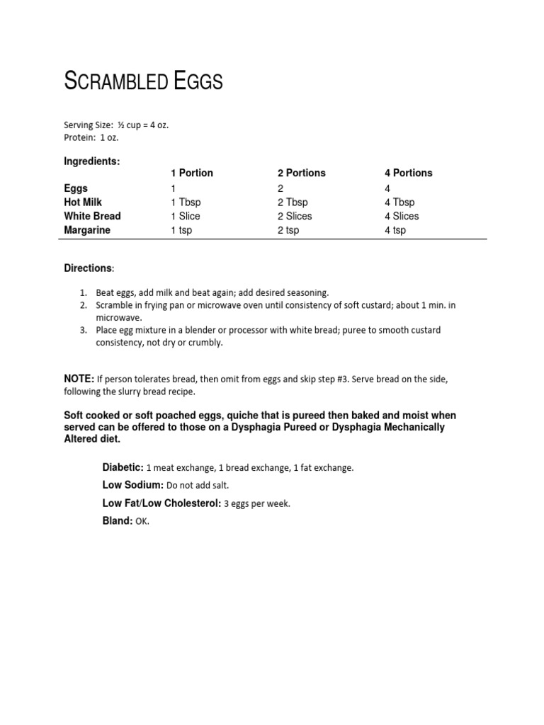 Easy Scrambled Eggs Recipe for Diets | PDF | Wellness