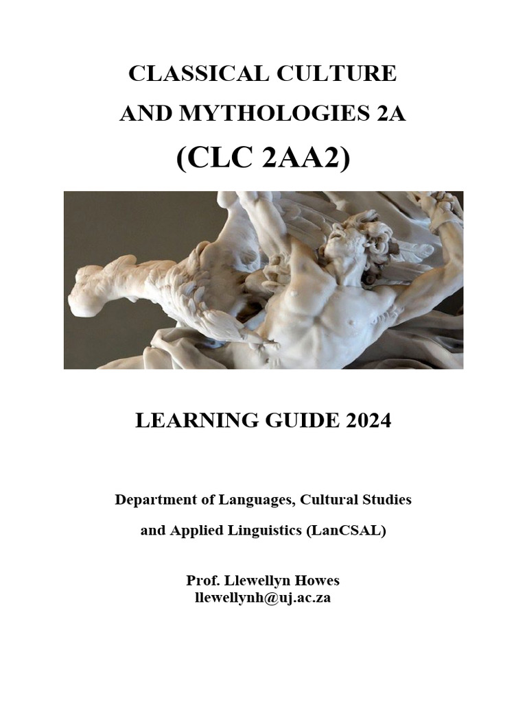 Classical Mythology Course Guide | PDF | Greek Mythology | Ancient ...