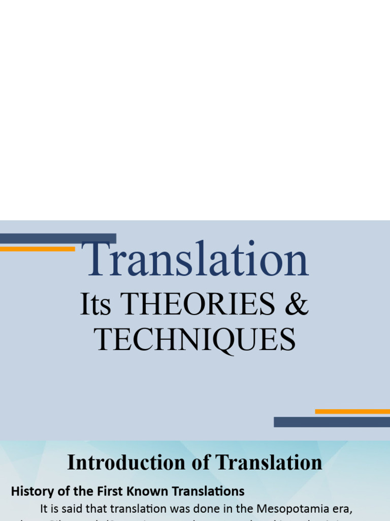 Translation Its Theories and Techniques | PDF | Translations | English ...