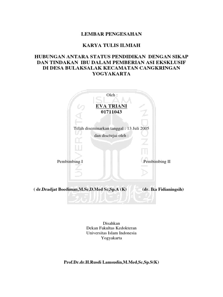 Adoc - Pub - Lembar Pengesahan Karya Tulis Ilmiah | PDF