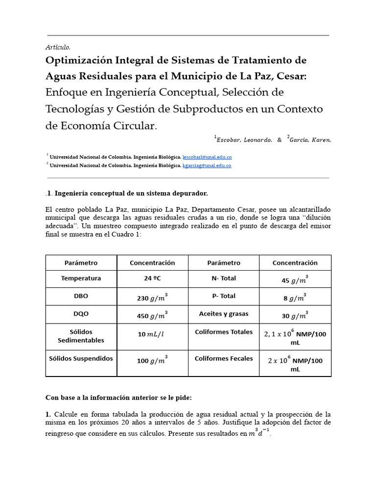 Proyecto IMARD. La Paz, Cesar. | PDF | Biodiésel | Digestión anaeróbica