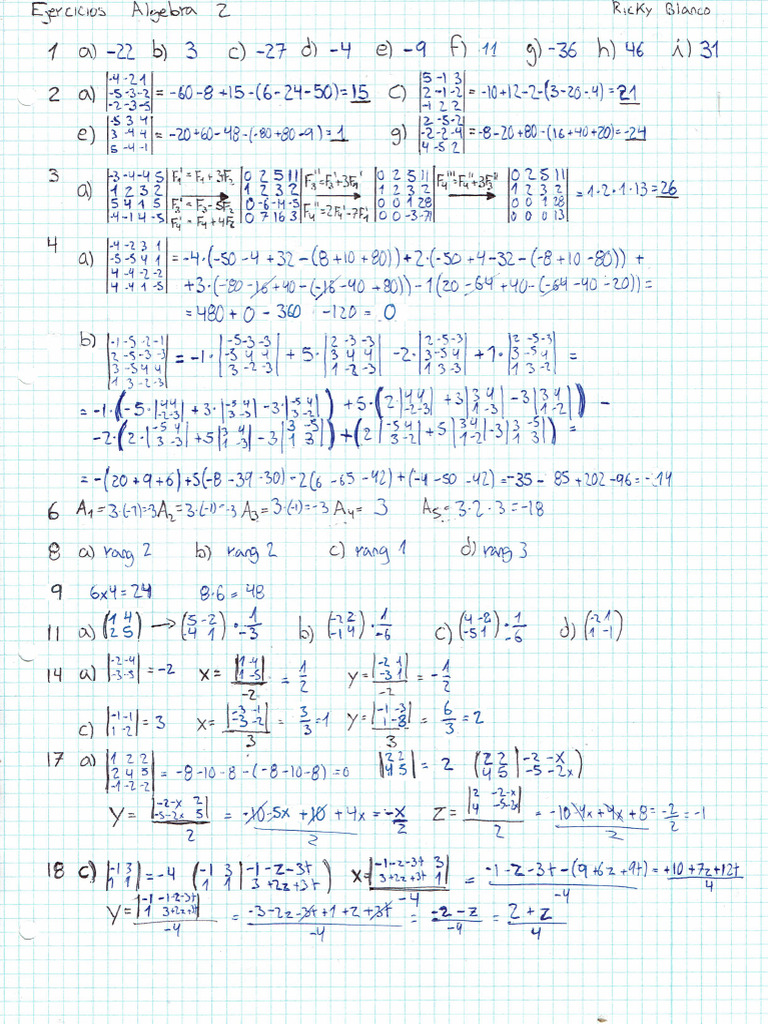 Algebra_Q1_Ejercicios_T2 | PDF