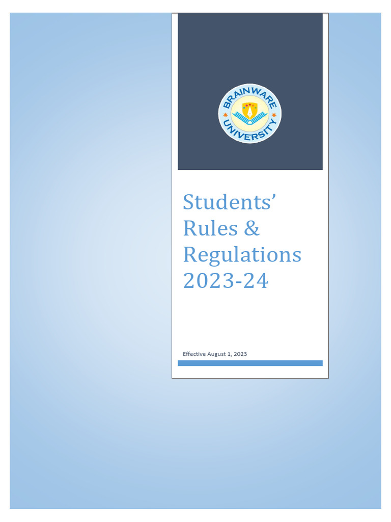 Student Rule Book 2023 24 | PDF | Libraries | Clothing