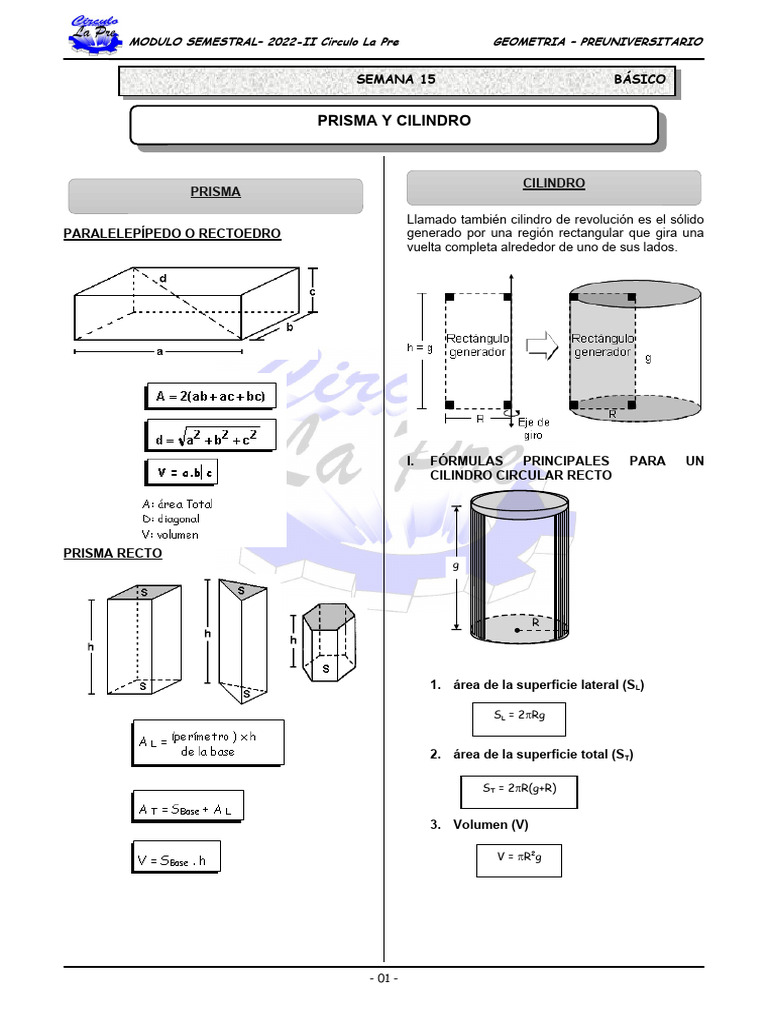 Tema 15-Prisma - Cilindro | PDF | Triángulo | Politopos