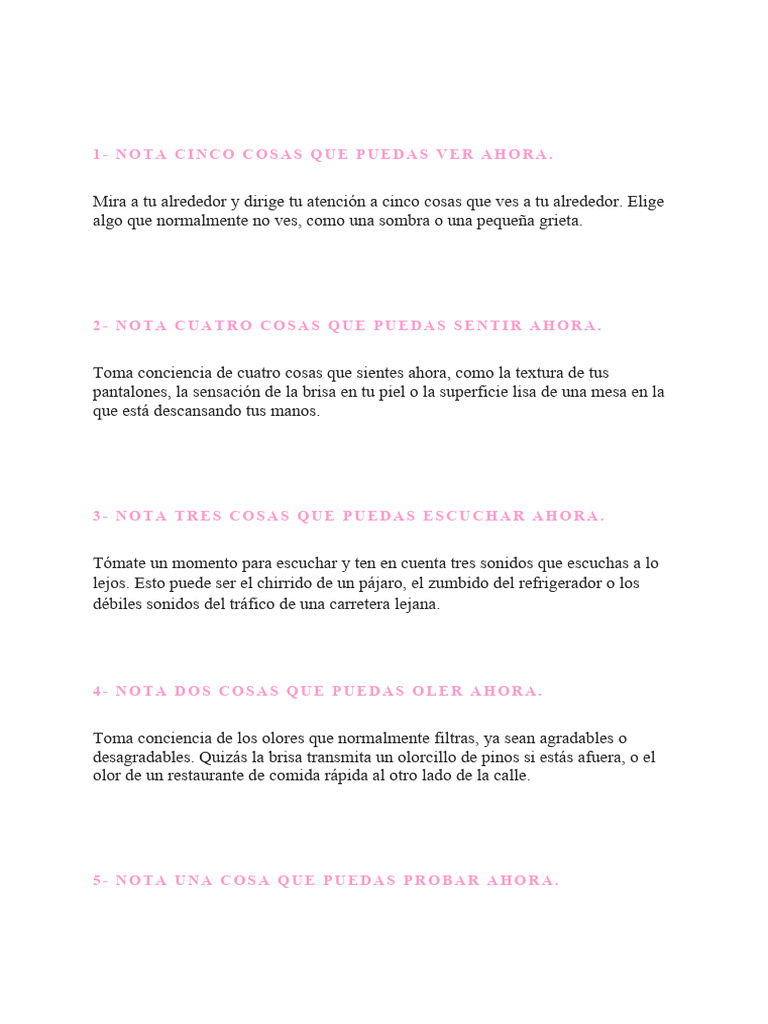 Meditación 5 Sentidos | PDF