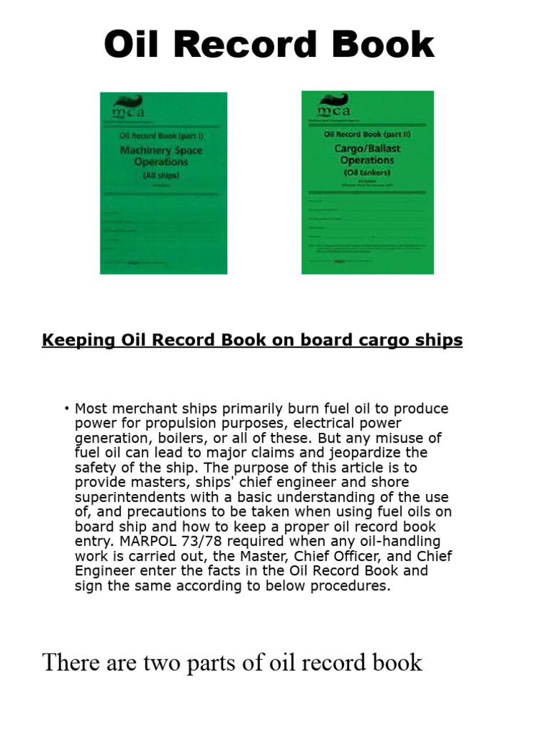 Oil Record Book | Download Free PDF | Oil Tanker | Oil