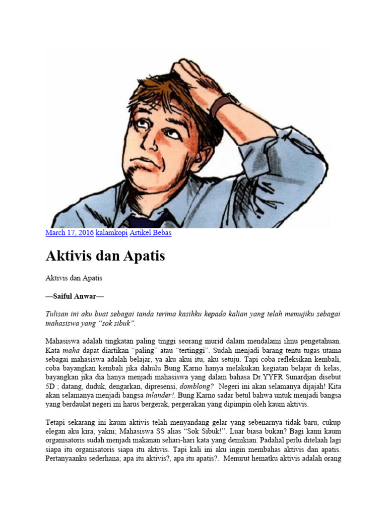 Aktivis Dan Apatis | PDF