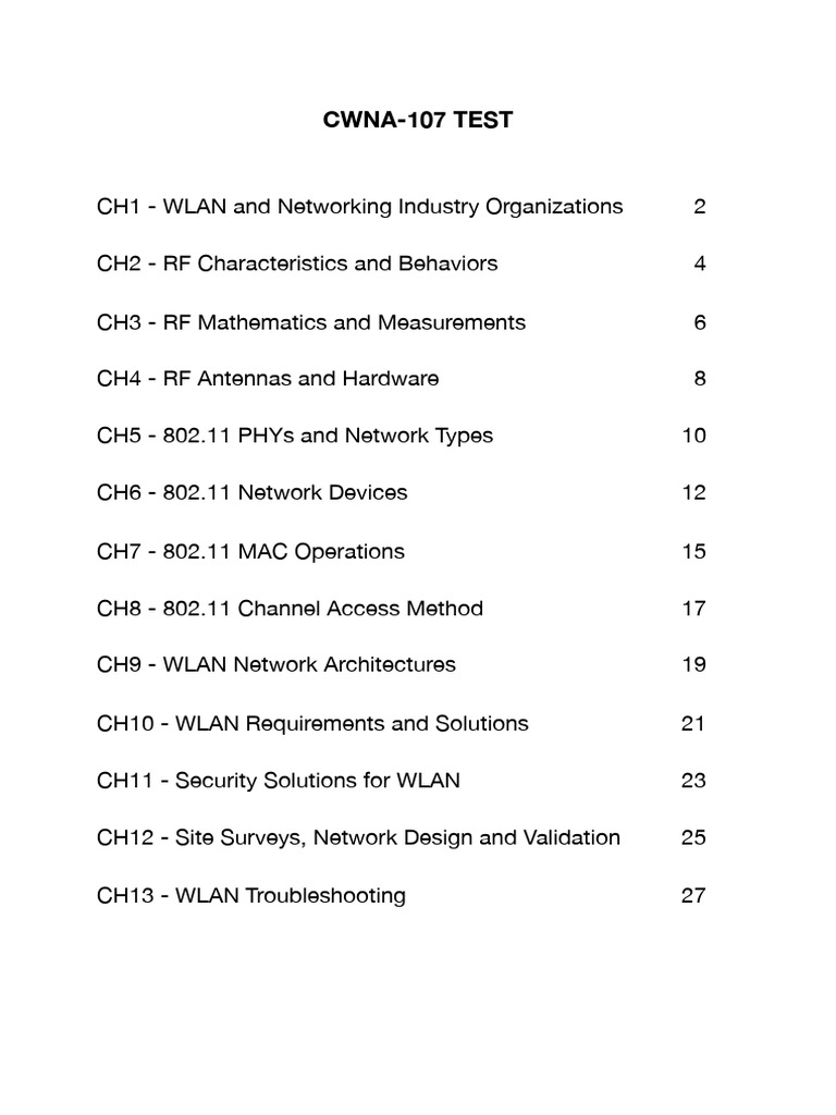 CWNA-107 Study Guide Overview | PDF | Technology & Engineering