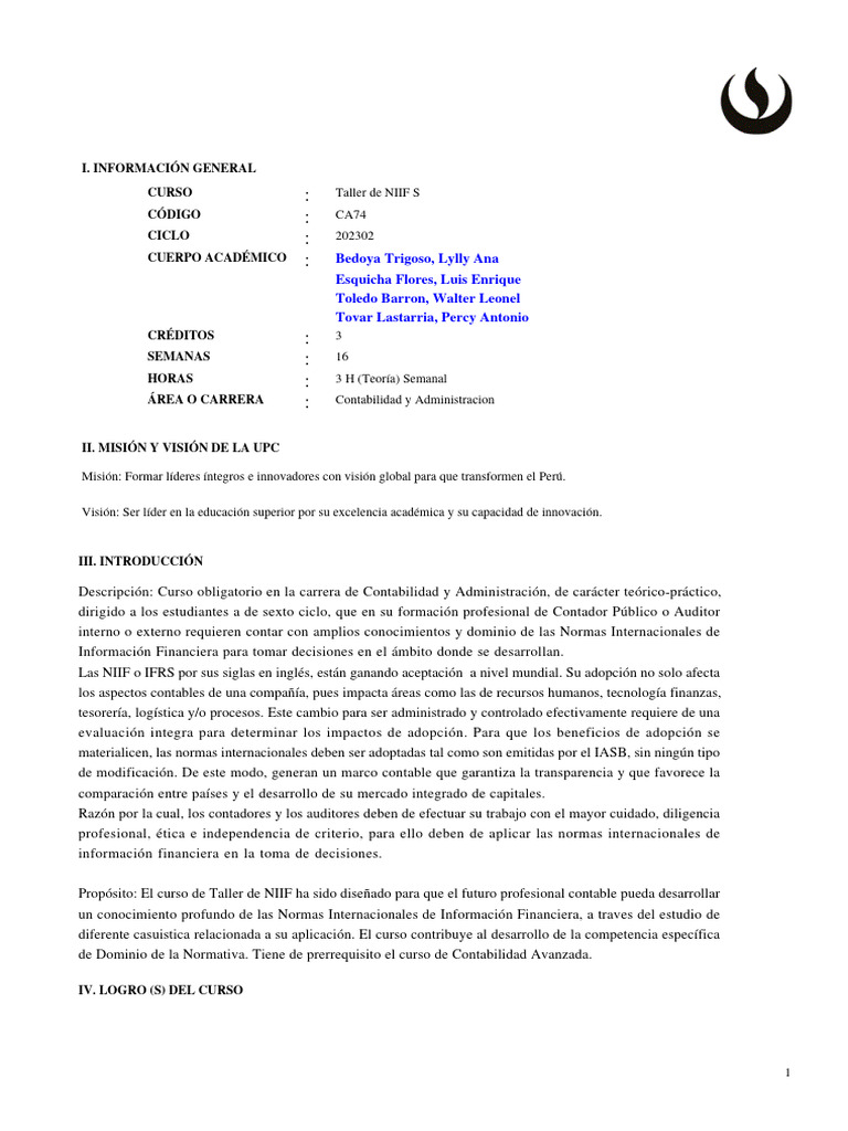 CA74 Taller de NIIF S 202302 | PDF