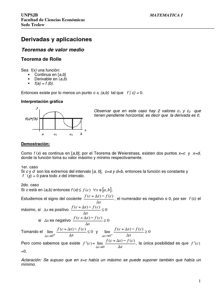 Derivadas y Aplicaciones | Descargar gratis PDF | Derivado | Función continua
