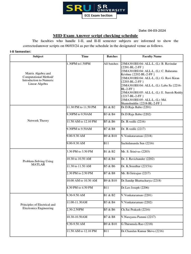 CIRCULAR I & II Yr ANSWER SCRIPTS | PDF
