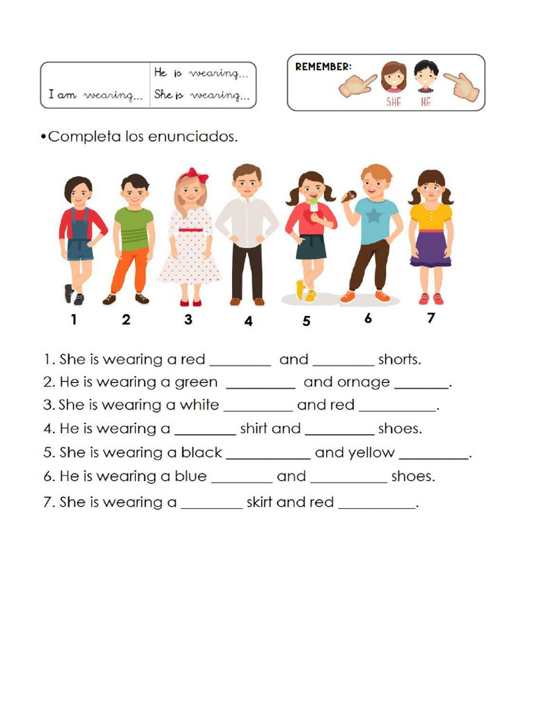What are they wearing? worksheet | PDF