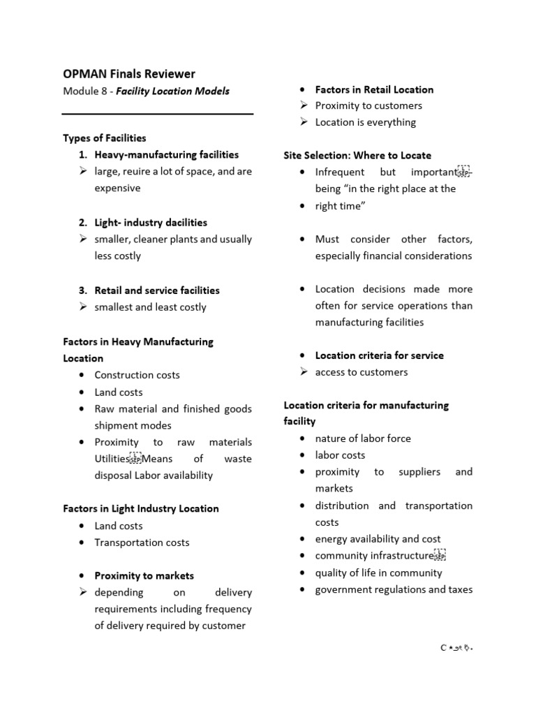 OPMAN Finals Reviewer | PDF