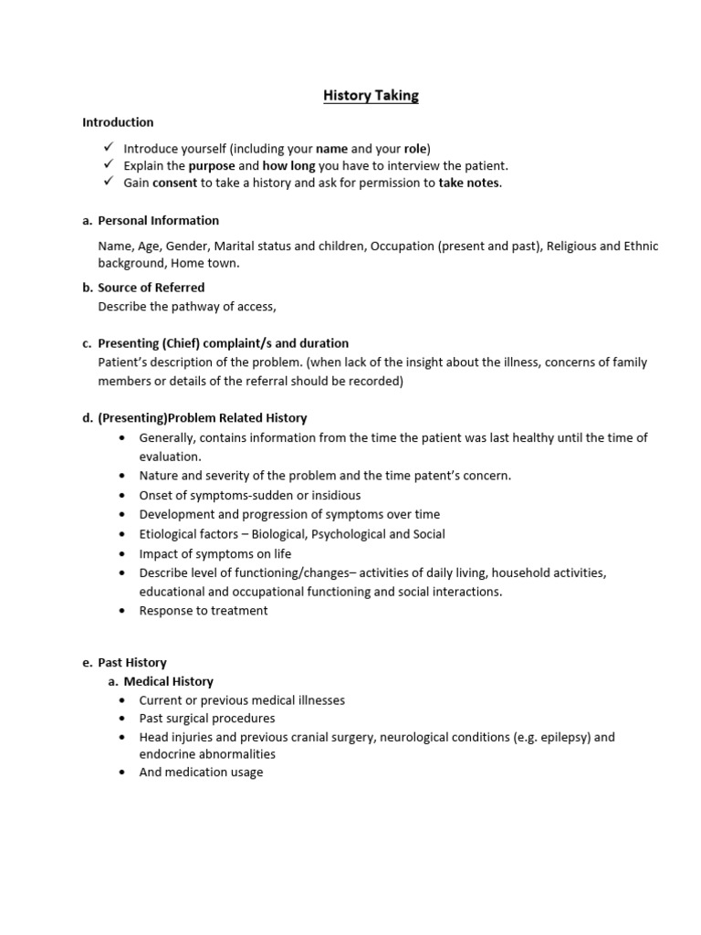 History Taking - de | PDF | Psychiatry | Mental Disorder