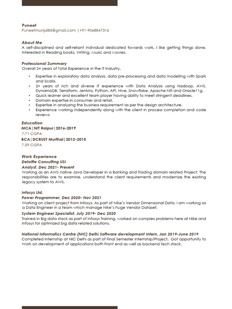 Naukri PuneetMunjal (3y 6m) | PDF | Apache Spark | Amazon Web Services