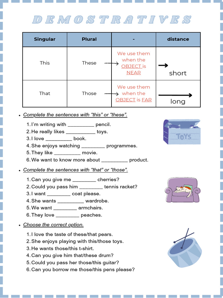 Demostratives Worksheet | PDF