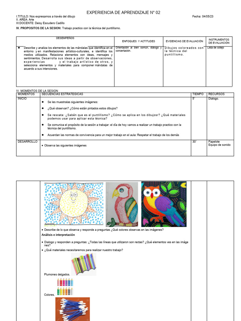04 - Marzo - ARTE - Aplicamos La Técnica Del Puntillismo | PDF ... 04 - Marzo - ARTE - Aplicamos La Técnica Del Puntillismo | PDF ...