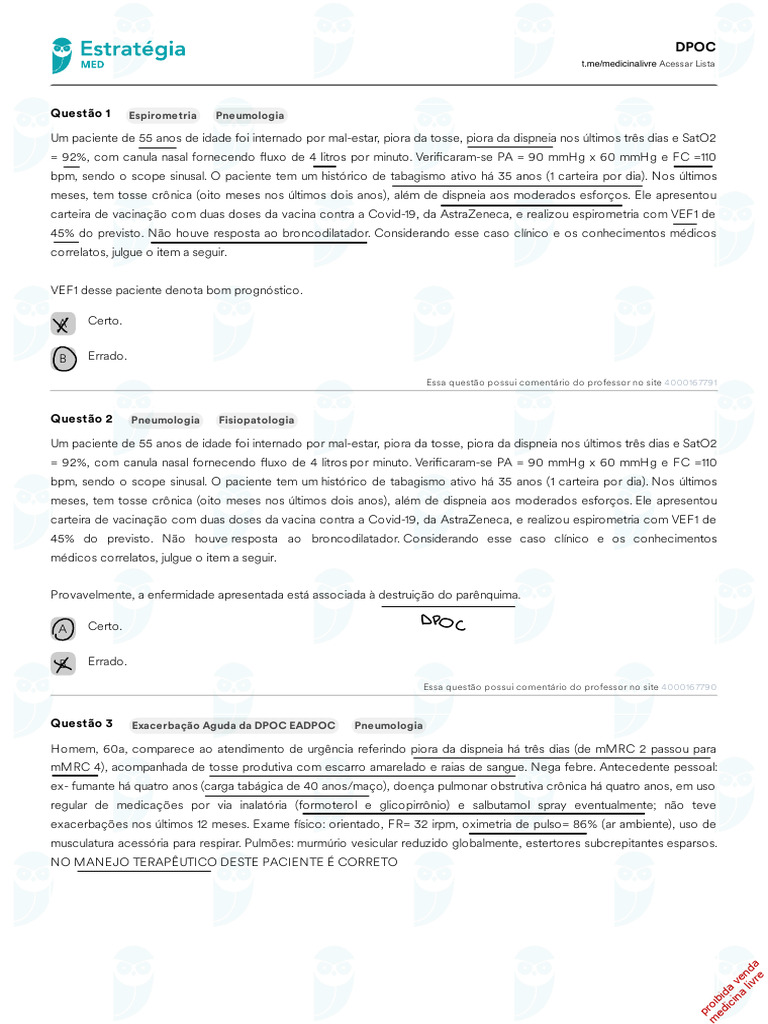Manejo da DPOC em Pacientes Idosos | PDF | Doença de obstrução pulmonar ...