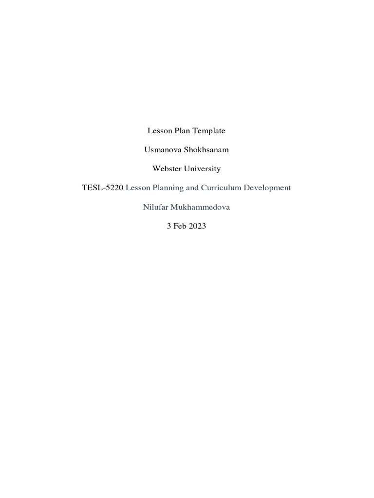 Formative 2 Lesson Plan Template | PDF