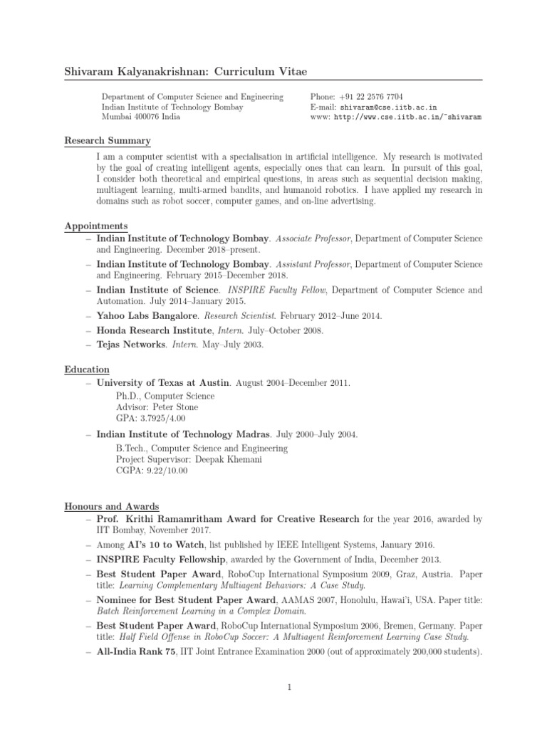 Shivaram Cv Pdf Artificial Intelligence Intelligence Ai Semantics