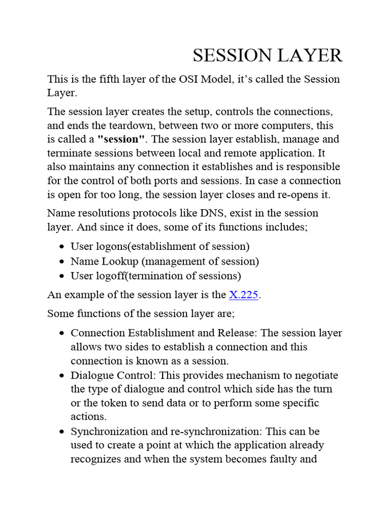 Session Layer Functions & Security | PDF | Business | Computers