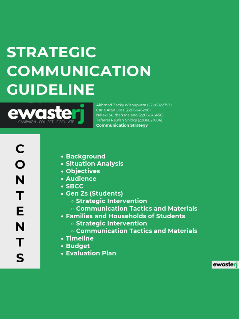 Strategic Communication Guideline | PDF | Electronic Waste | Waste Strategic Communication Guideline | PDF | Electronic Waste | Waste
