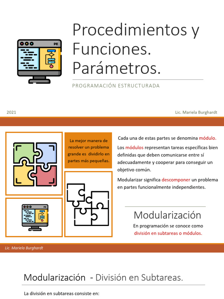 Procedimientos y Funciones 2021 | PDF | Función (Matemáticas) | Variable (informática)
