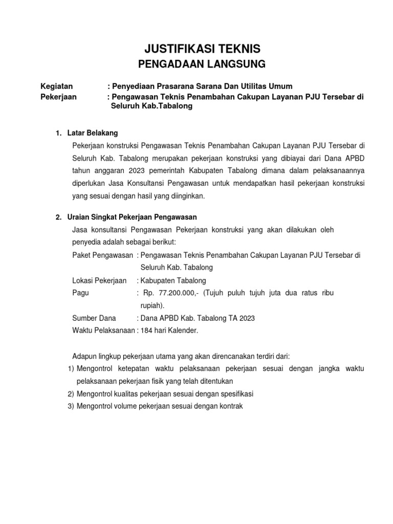 Justek Pws Cakupan Layanan Pju | PDF