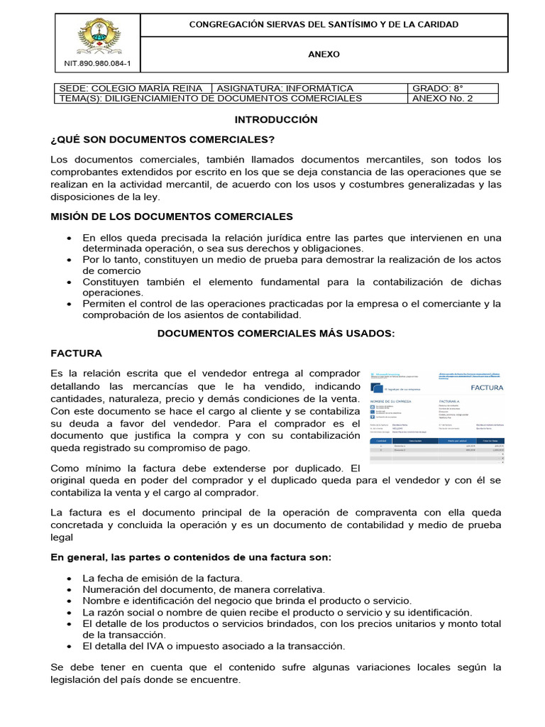 ANEXO 2_INFOR. Documentos comerciales | PDF